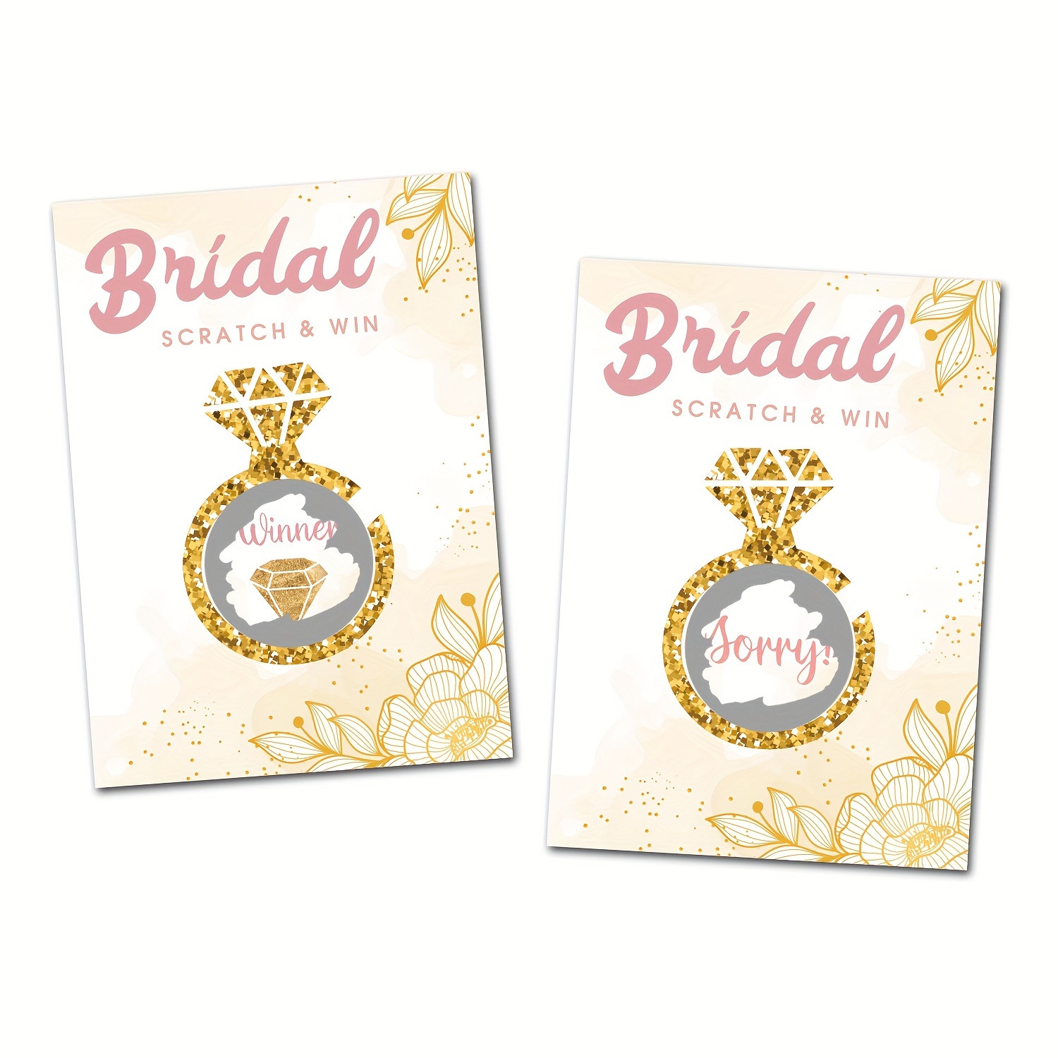 48pcs Metallic Scratch-off Game Cards For Bridal & Bachelorette Parties ...