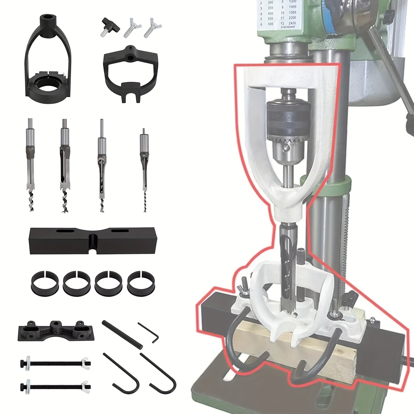 Mortising attachment for drill press store