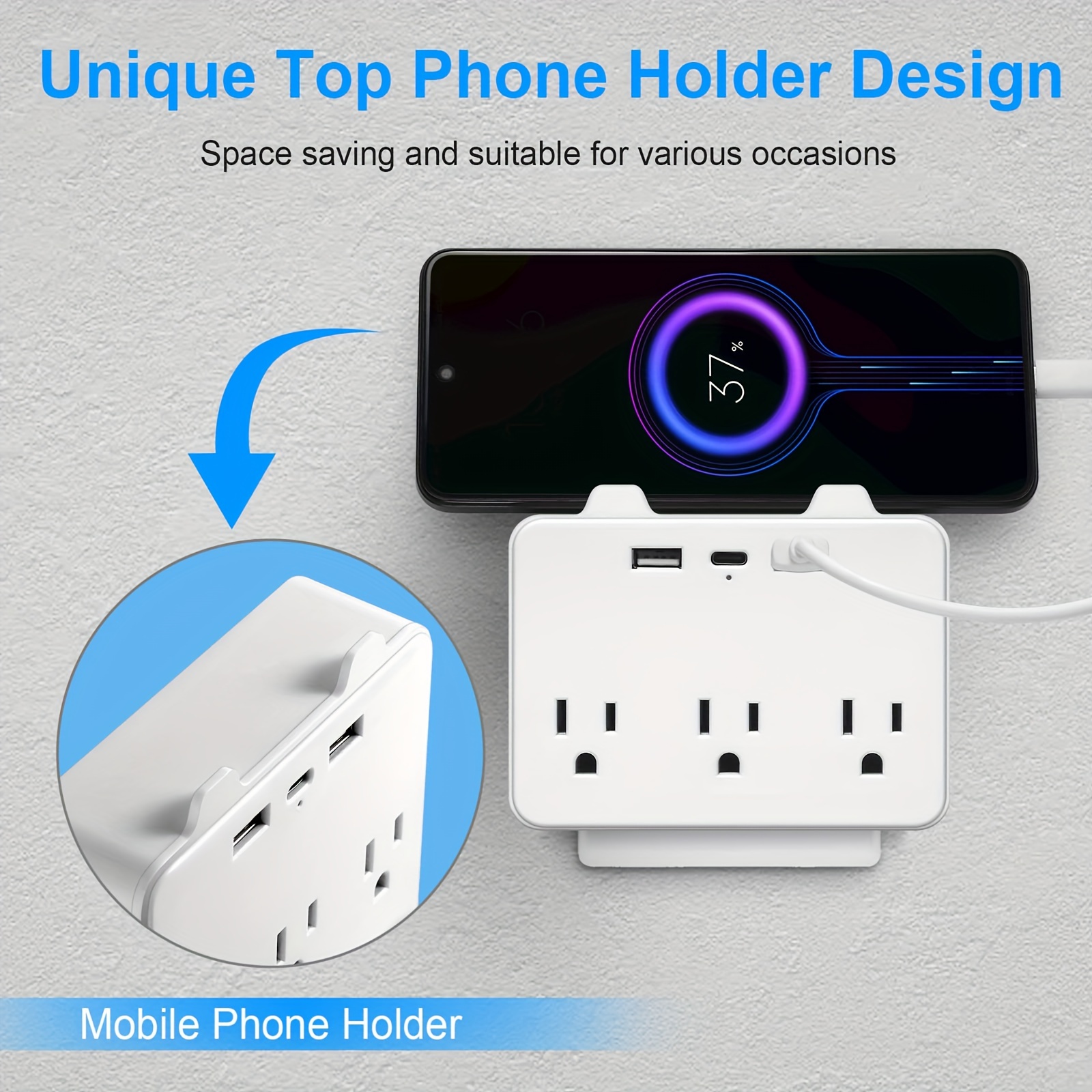 Universal Power Adapter 6 Ac Outlets + 3 Usb - Temu