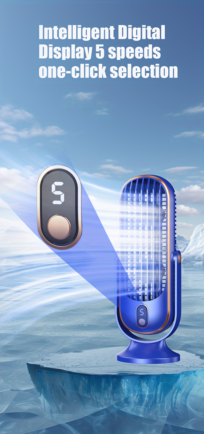 Portable Usb Desk Fan Small Cooling Fan 5 Wind Speeds 360 - Temu Türkiye