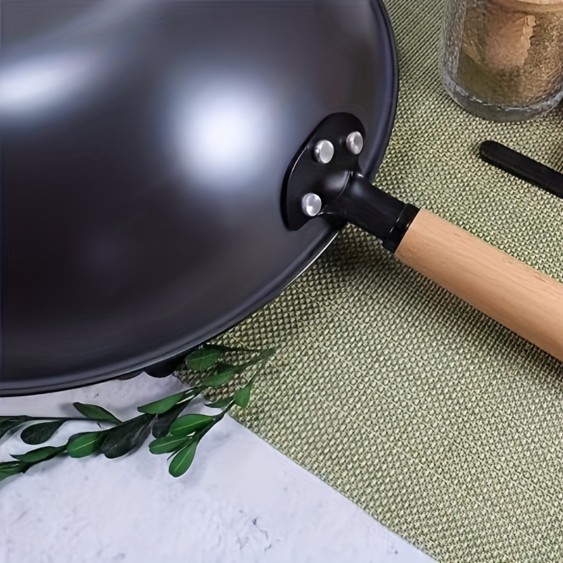 Wok Non stick Pan Rice Pattern Flat Bottom Round - Temu