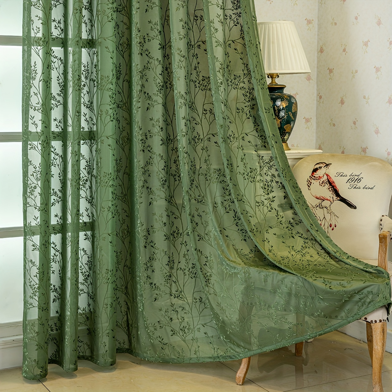 green curtain sold on Temu United States