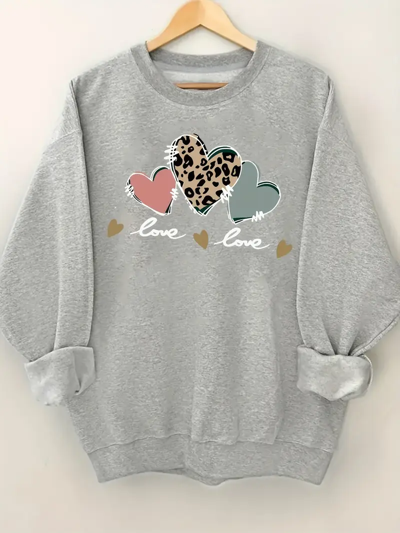 Graphic Print Sweatshirt Plus Size Casual Long Sleeve Crew Temu Australia