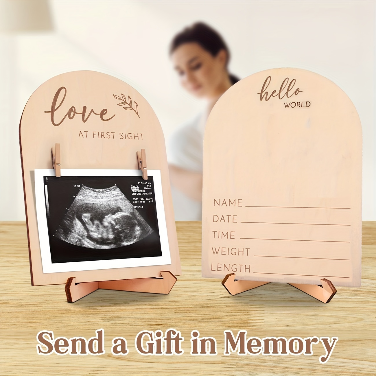 Elegant Wooden Ultrasonography Picture Frame With Stand - Perfect For ...