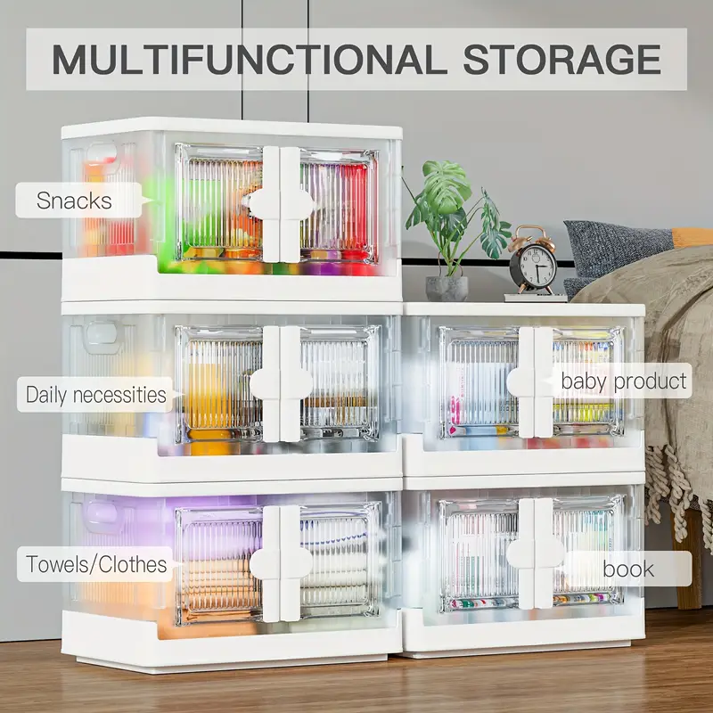 Storage Bins With Lids Folding Storage Box With Doors And Wheels