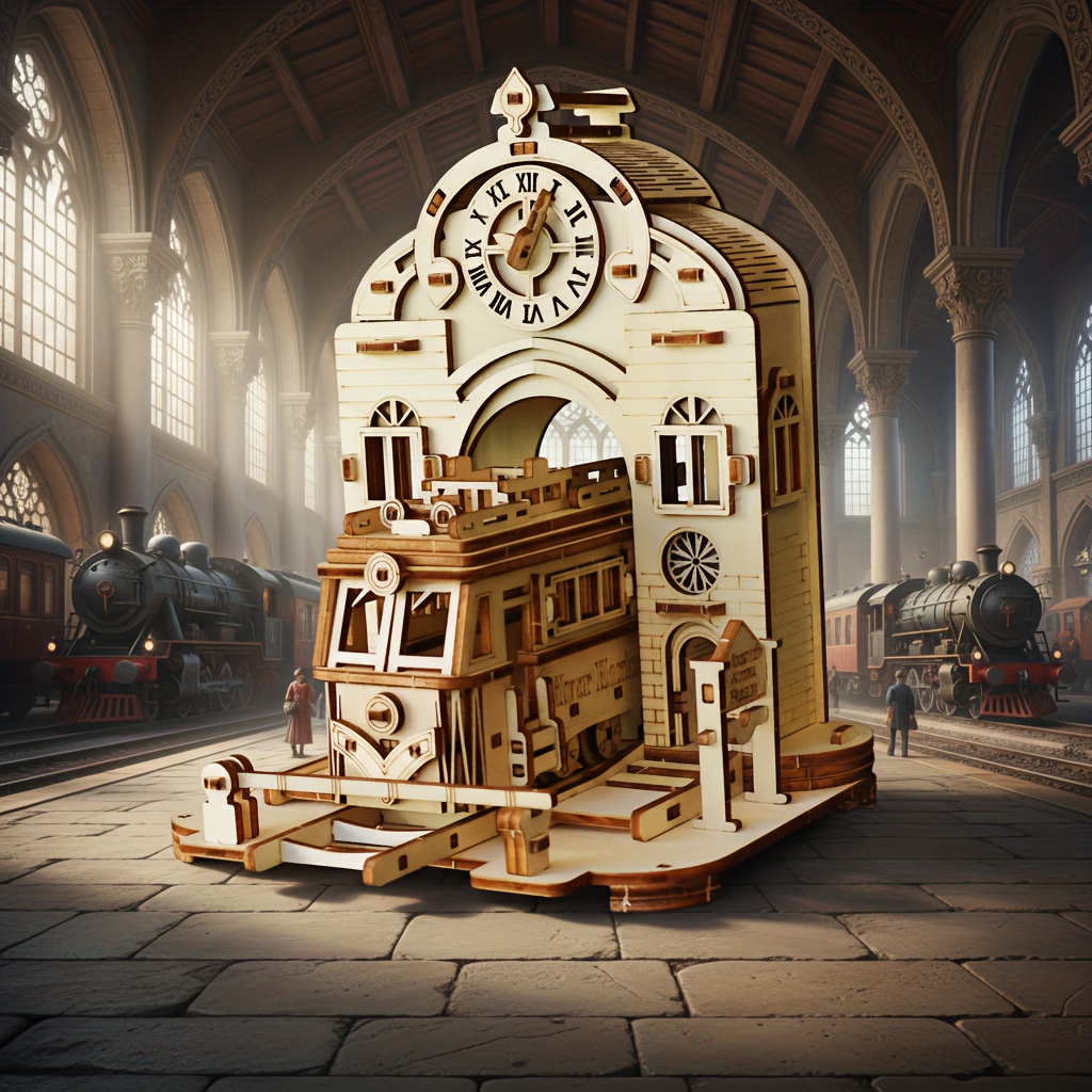 wooden model train sold on Temu United States
