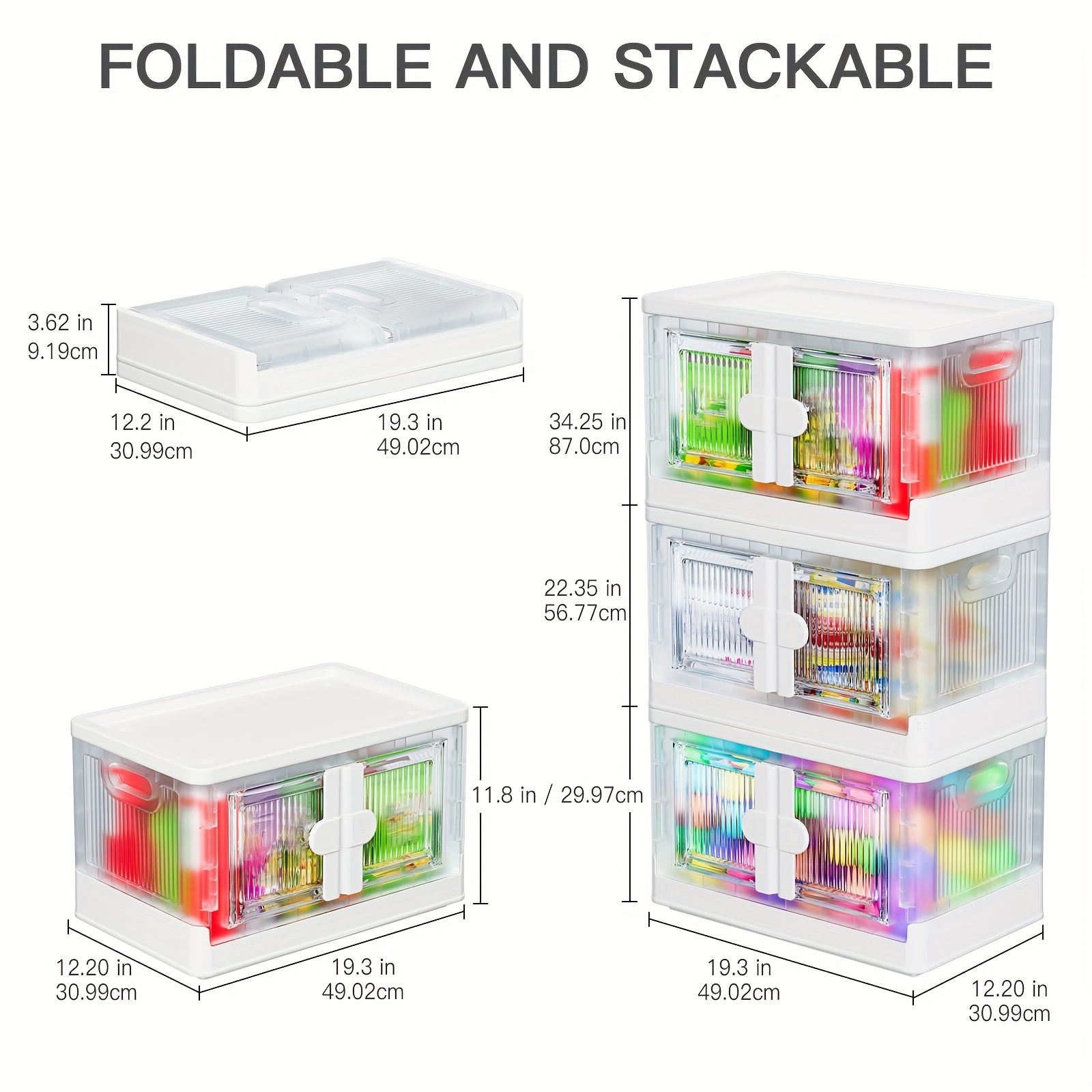 Closet Organizers Storage Storage Bins Lids Stackable - Temu