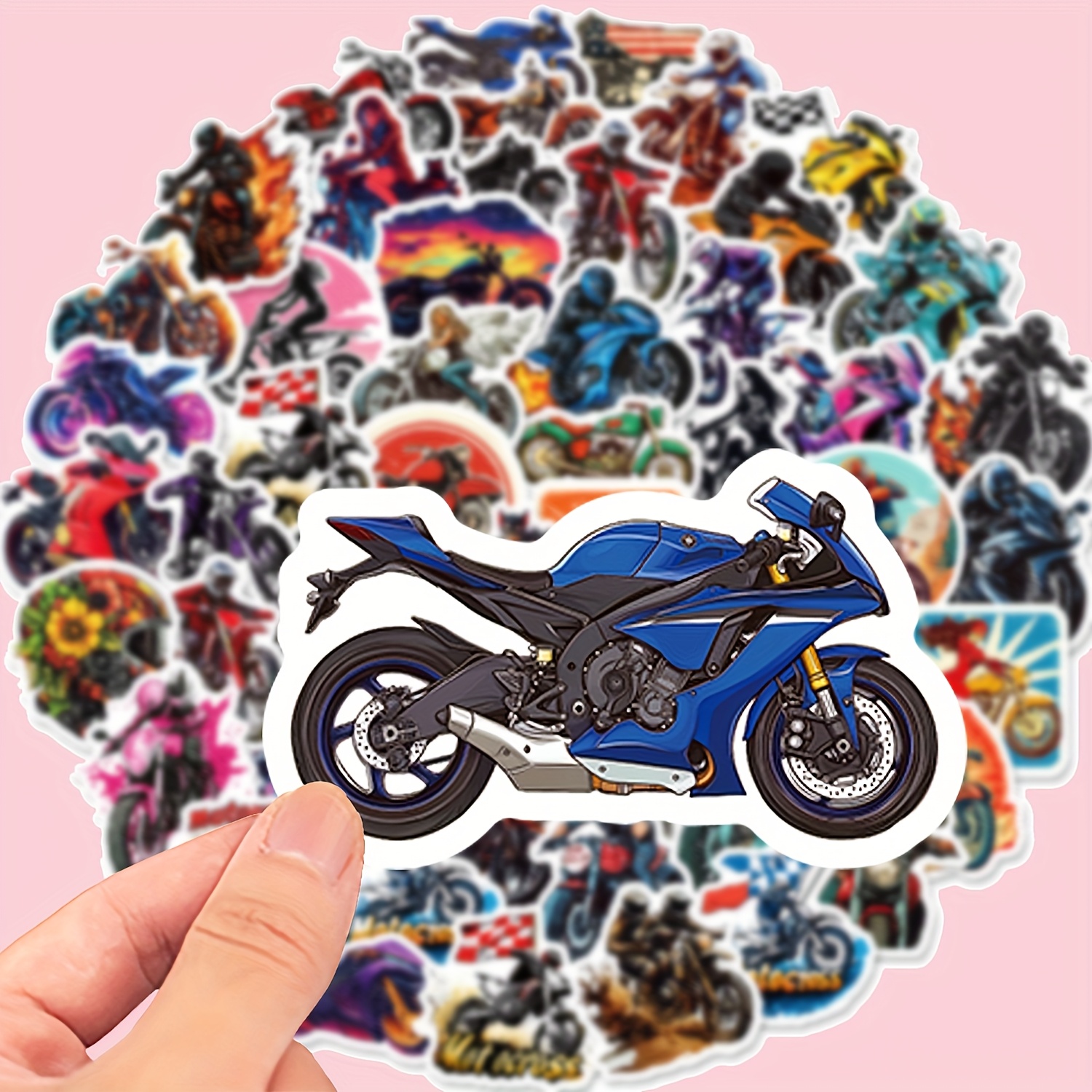 motorcycle decal stickers sold on Temu United States