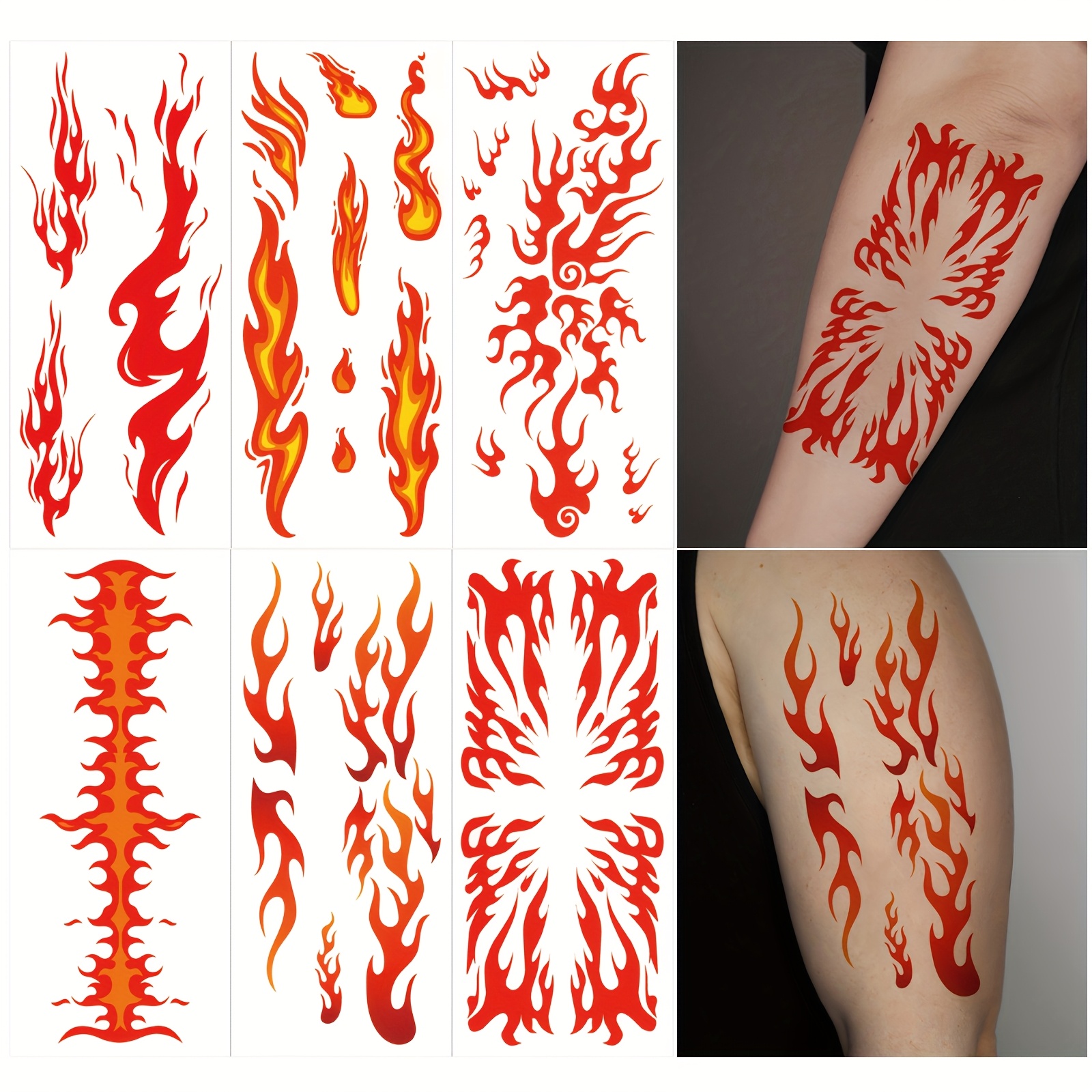 Orange Flame Tattoos