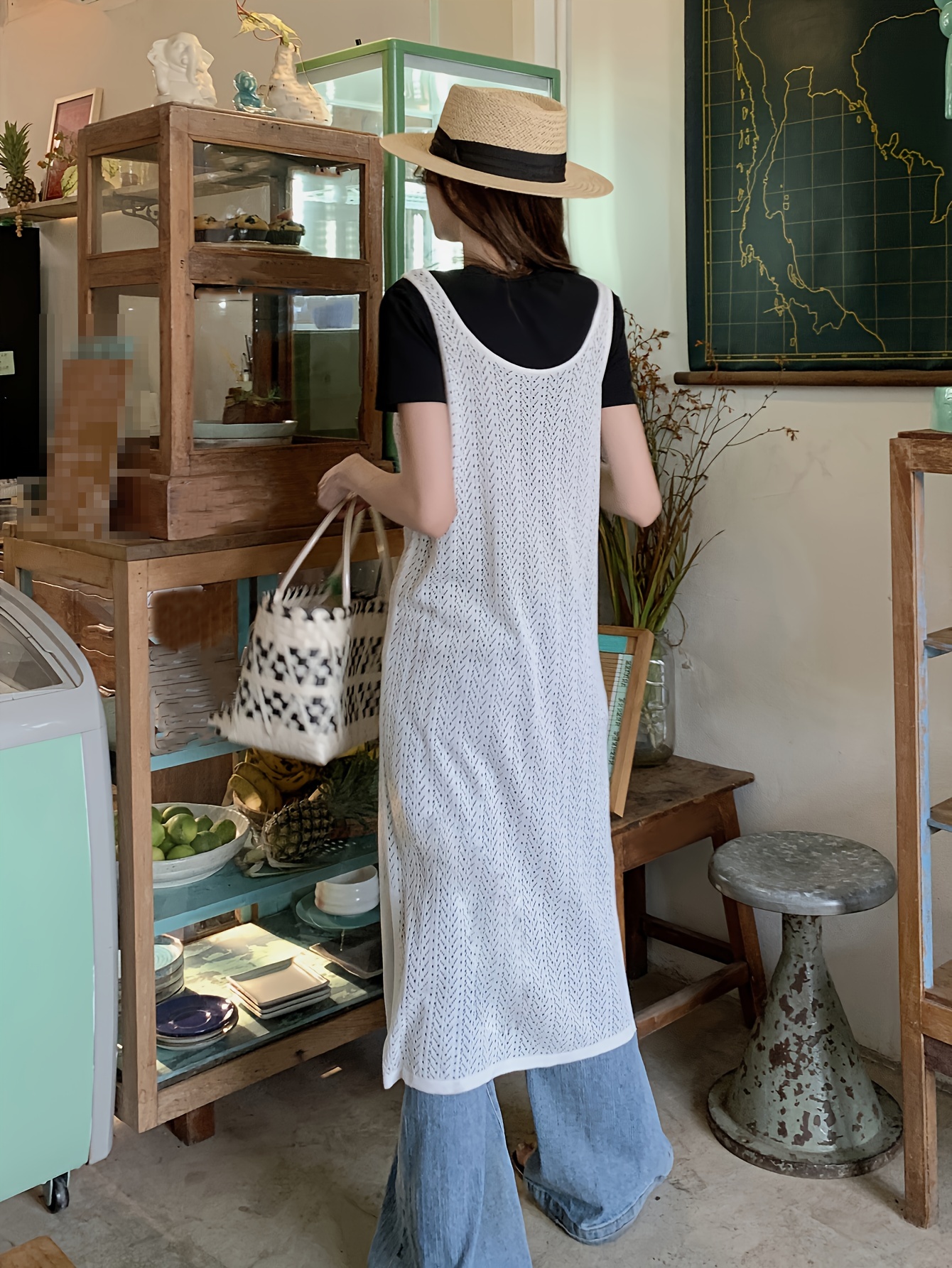 Κοίλο έξω σχισμή πλεκτό φόρεμα δεξαμενής στυλ διακοπών - Temu Greece