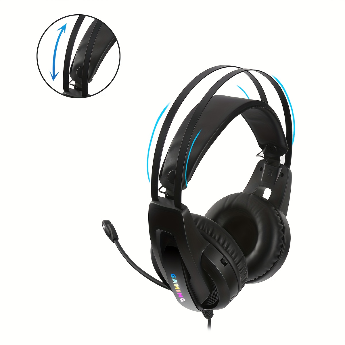 gaming headset pc computer headphones noise canceling mic - Temu Canada