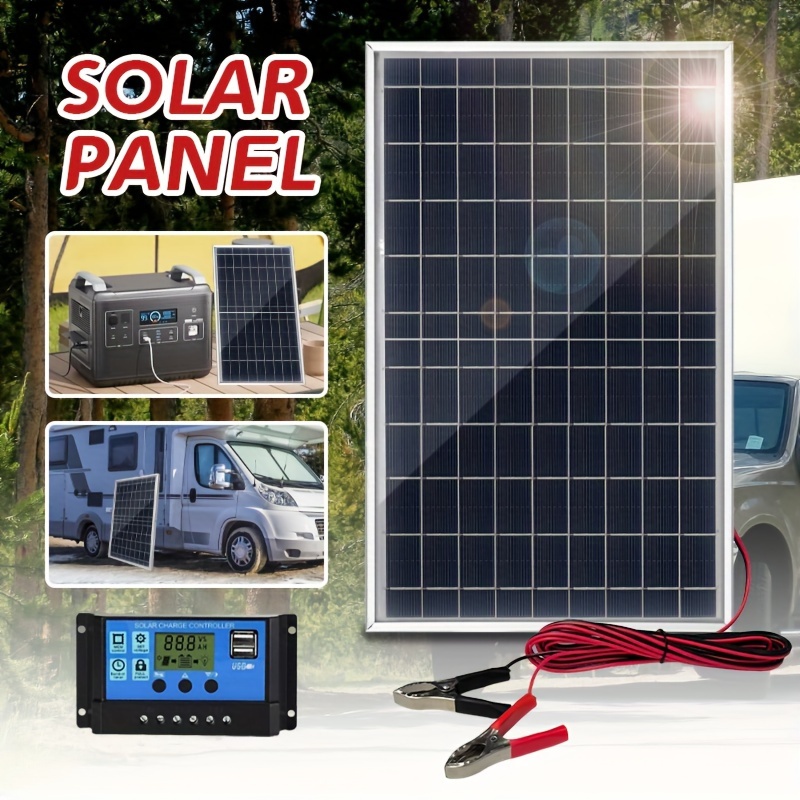 Solar Panel Kit 60a/80a/100a Controller Portable Power - Temu