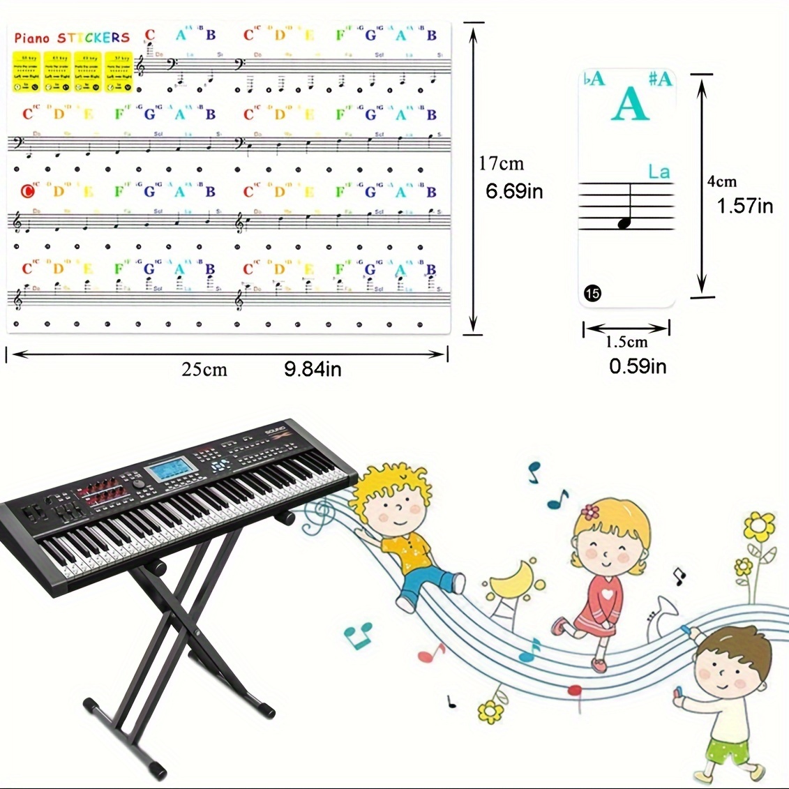 premium transparent pvc keyboard stickers 37/49/54/61/88 - Temu