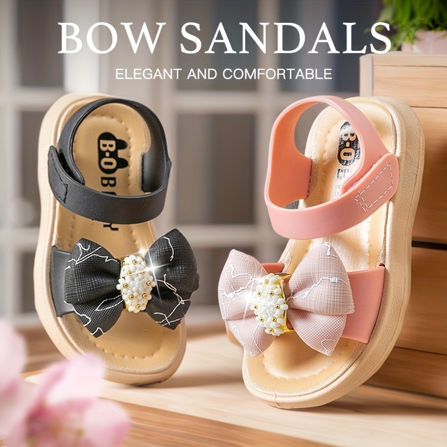 Trendy Cute Bowknot Open Toe Sandals Girls Breathable - Temu Ireland
