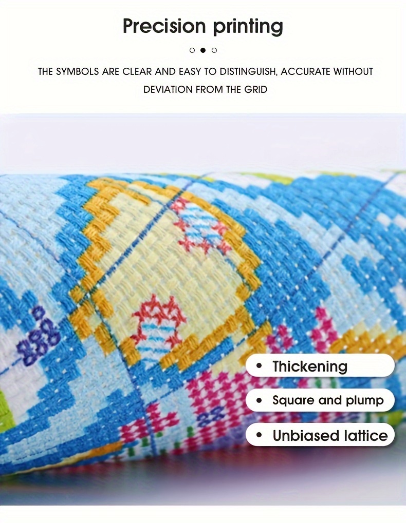 Diy Cross Stitch Kit Flower Pattern Cross Stitch Material - Temu