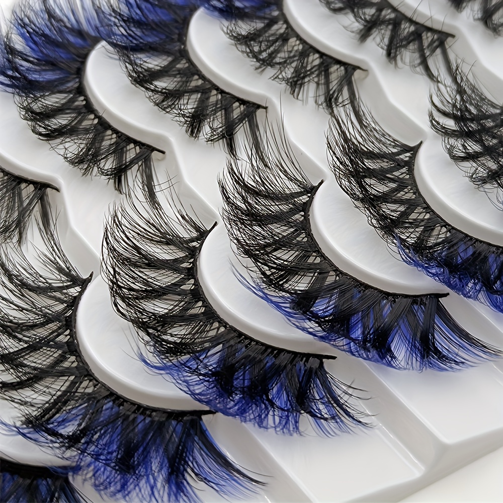 Blue Fluffy False Eyelashes Soft Long - Temu Ireland