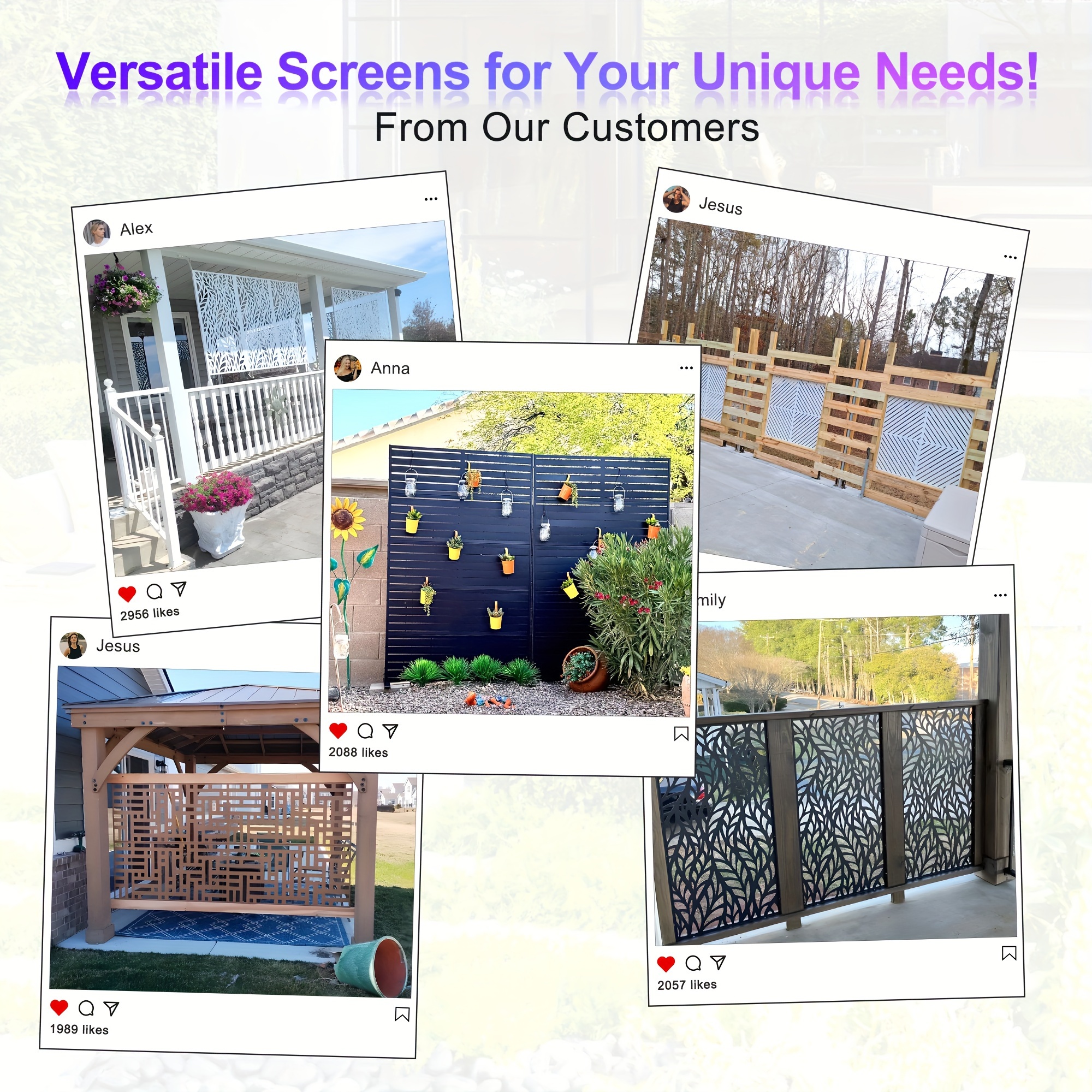 Outdoor Privacy Screen Metal Privacy Screen H× W - Temu