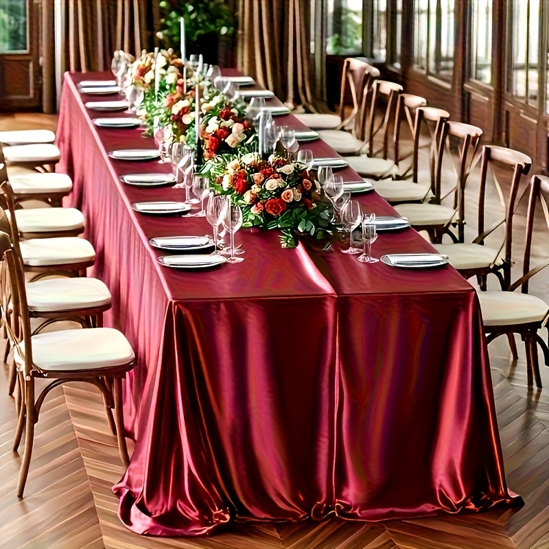 Wedding Table Overlay Burgundy Satin Square Table Overlay – 60x60 ...