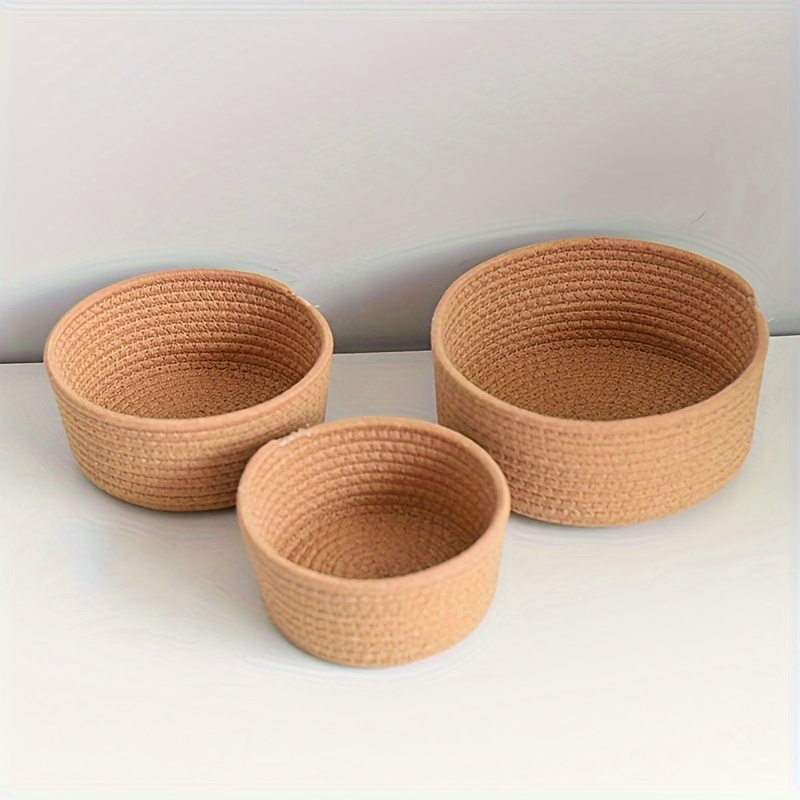 round storage basket organizing desktop items rope storage - Temu Canada