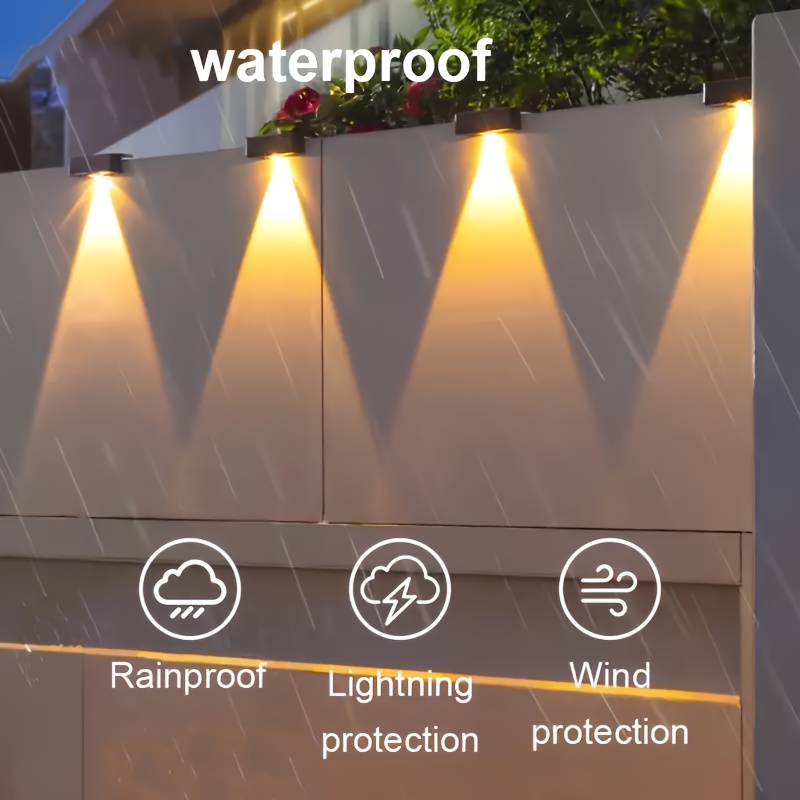 Solar Outdoor Deck Lights Porch Courtyard Exterior Wall - Temu