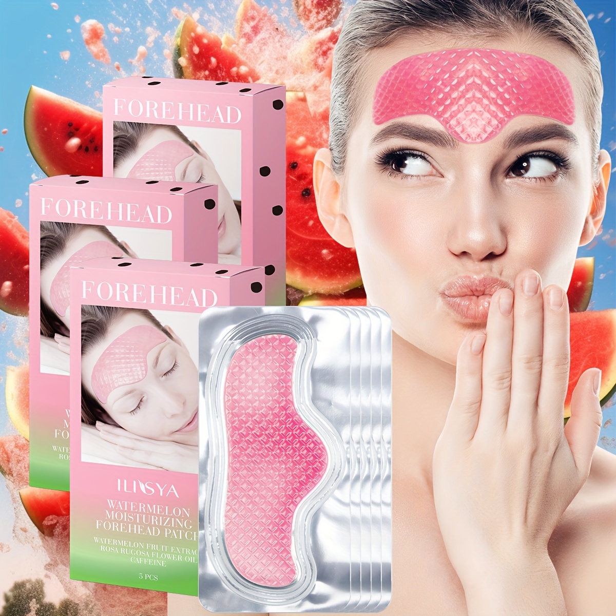 Collagen Watermelon Forehead Mask Containing - Temu