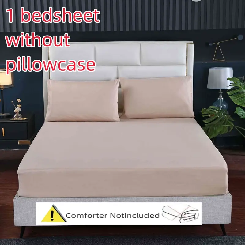 Minimalist Apricot Polyester Fitted Sheet Without Temu Australia