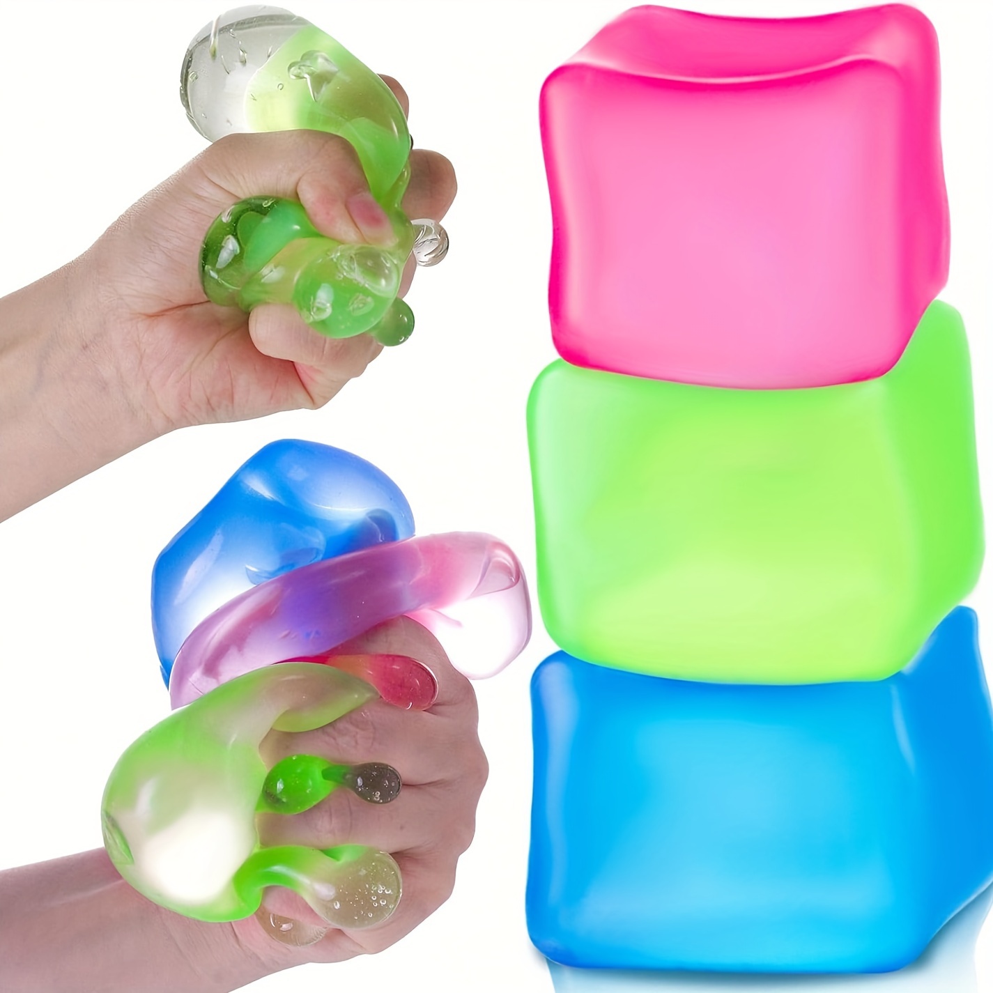 Stress Squishy Cube Sensory Fidget Toy Adults Kids Anxiety - Temu