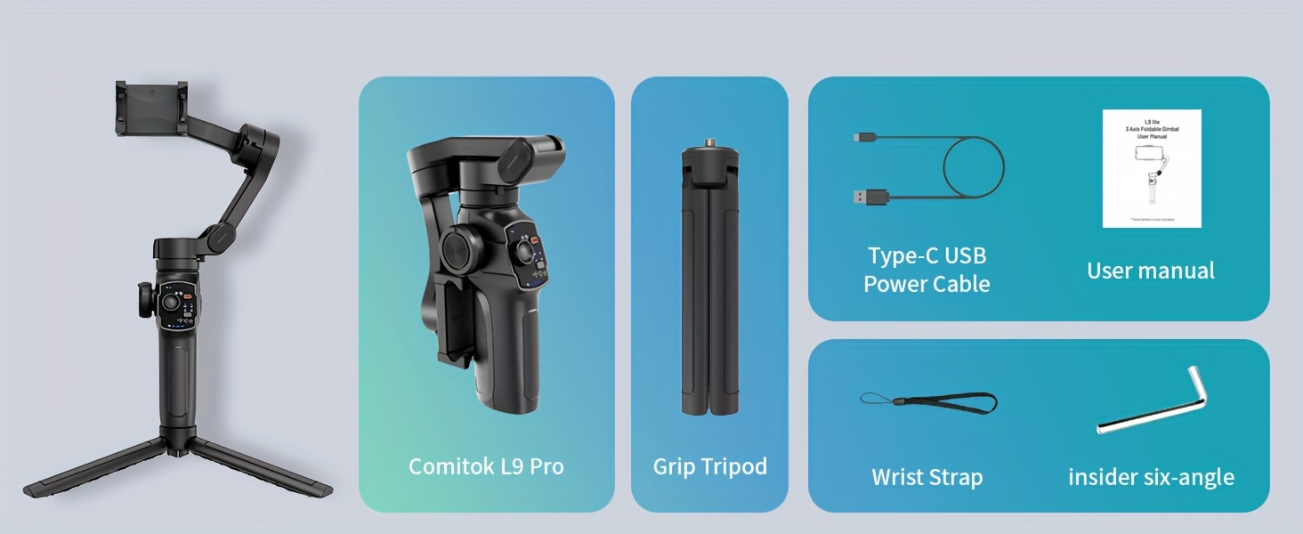 L9 Handheld Gimbal Stabilizer Built in Extension Rod - Temu