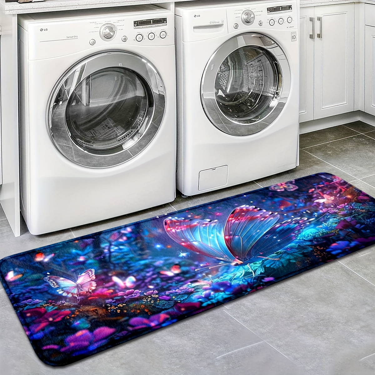 Butterfly Laundry Room Rug Bathroom Machine Washable Non - Temu Canada