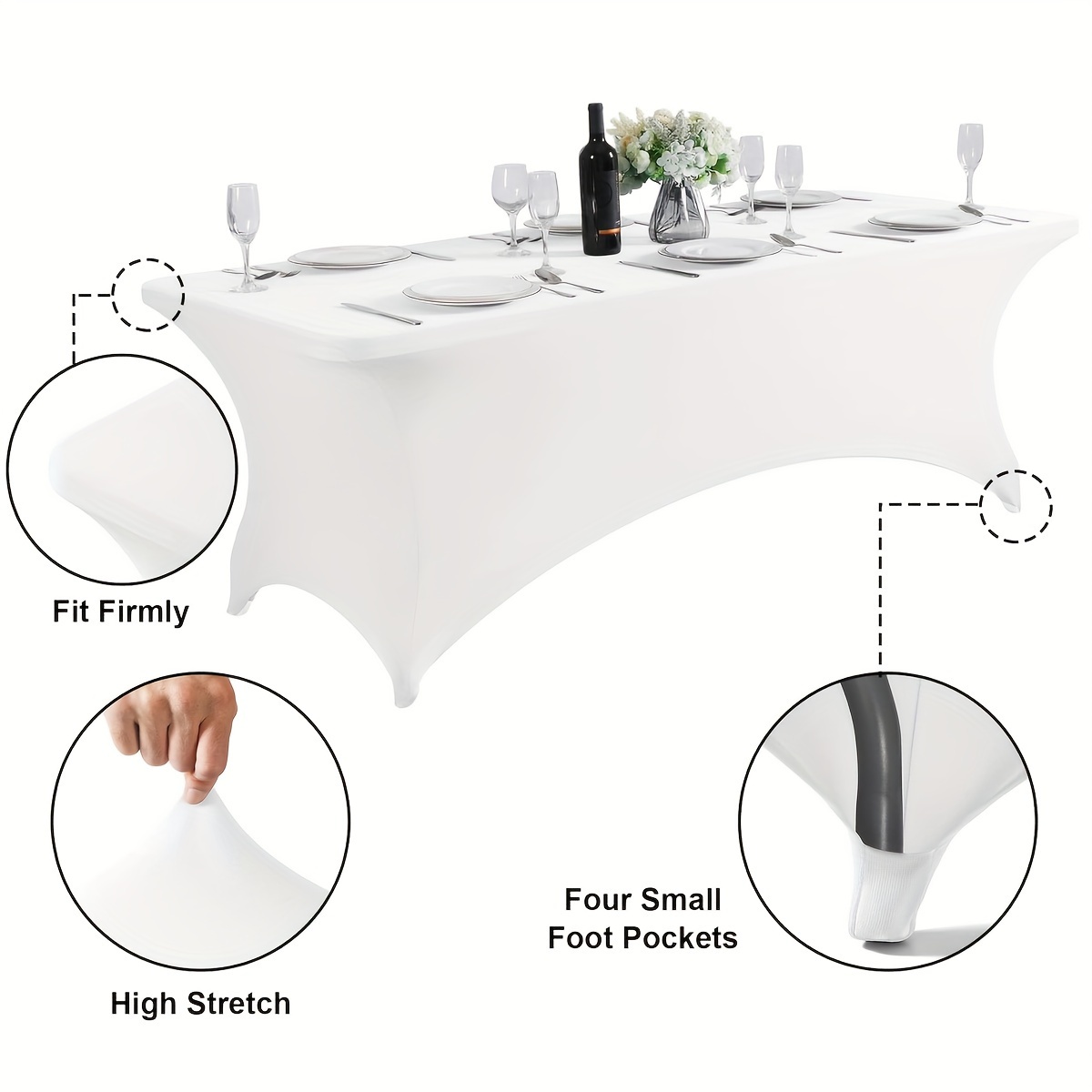 1pc, Spandex Table Cover, Fitted Stretchable, Wrinkle-resistant ...