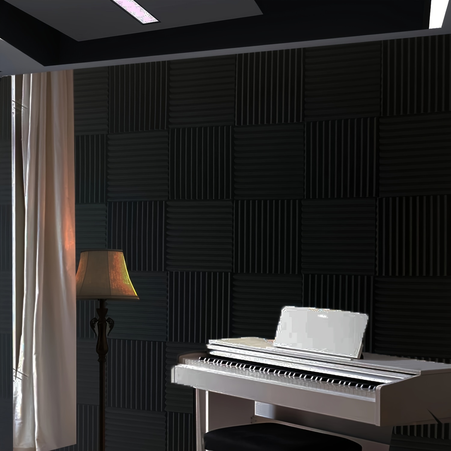 Black Panels Foam Sound Absorbing Wall Tiles - Temu