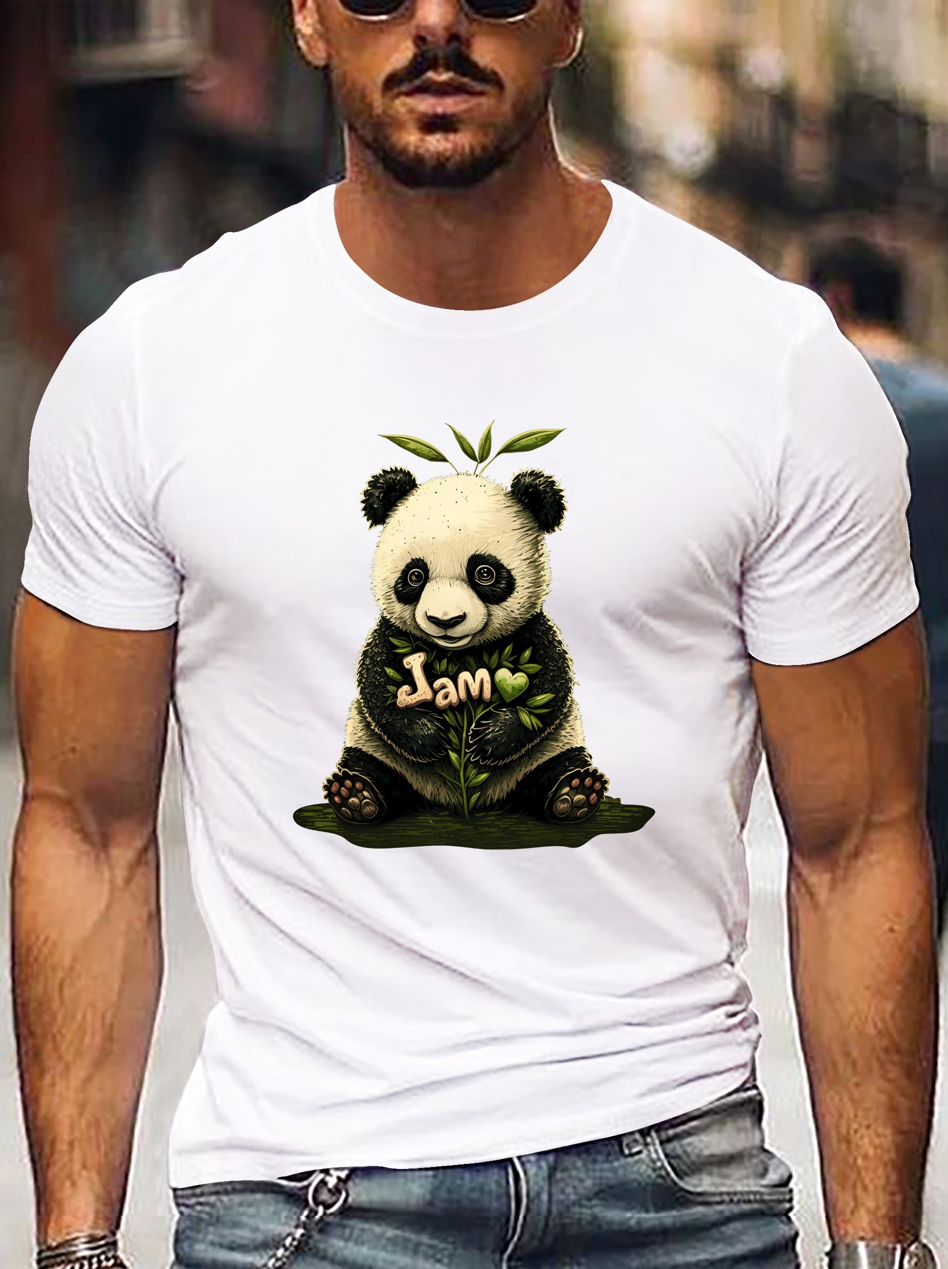 Cartoon Panda Graphic Men's Short Sleeve T shirt Comfy - Temu Australia