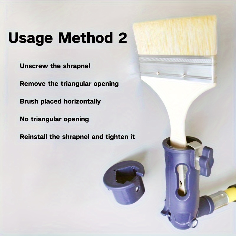 Paint Brush Extension Pole Holder Clip Adapter Metal Plastic - Temu ...