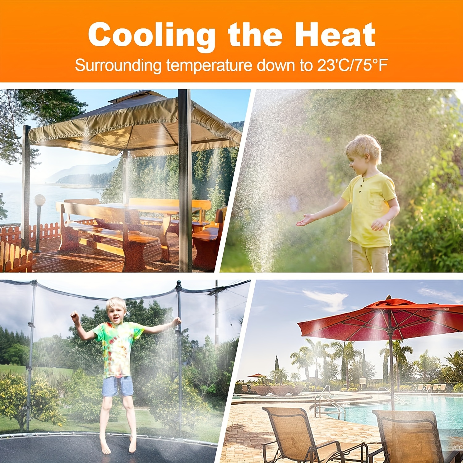 Complete Outdoor Misting System Kit Cooling Spray Patio - Temu