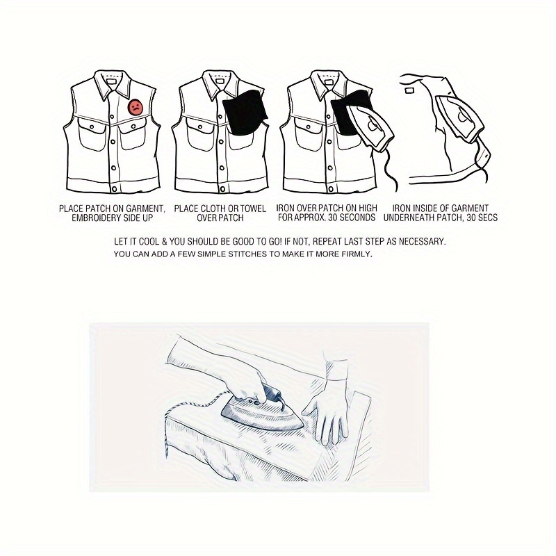 Punk Embroidered Iron Patches Skeleton Themed - Temu