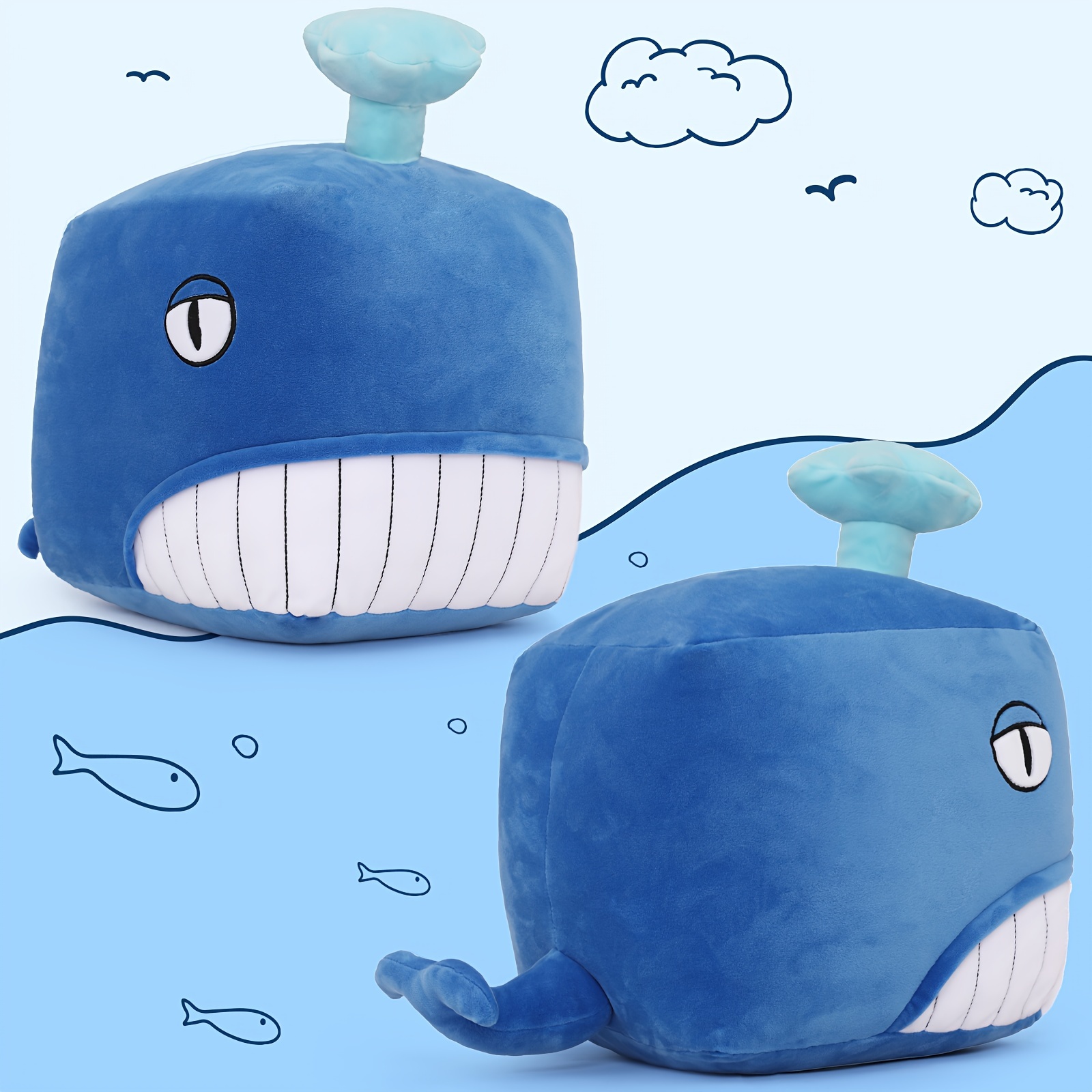 Whale Plush Toy Polypropylene Cotton Stuffed Animal - Temu