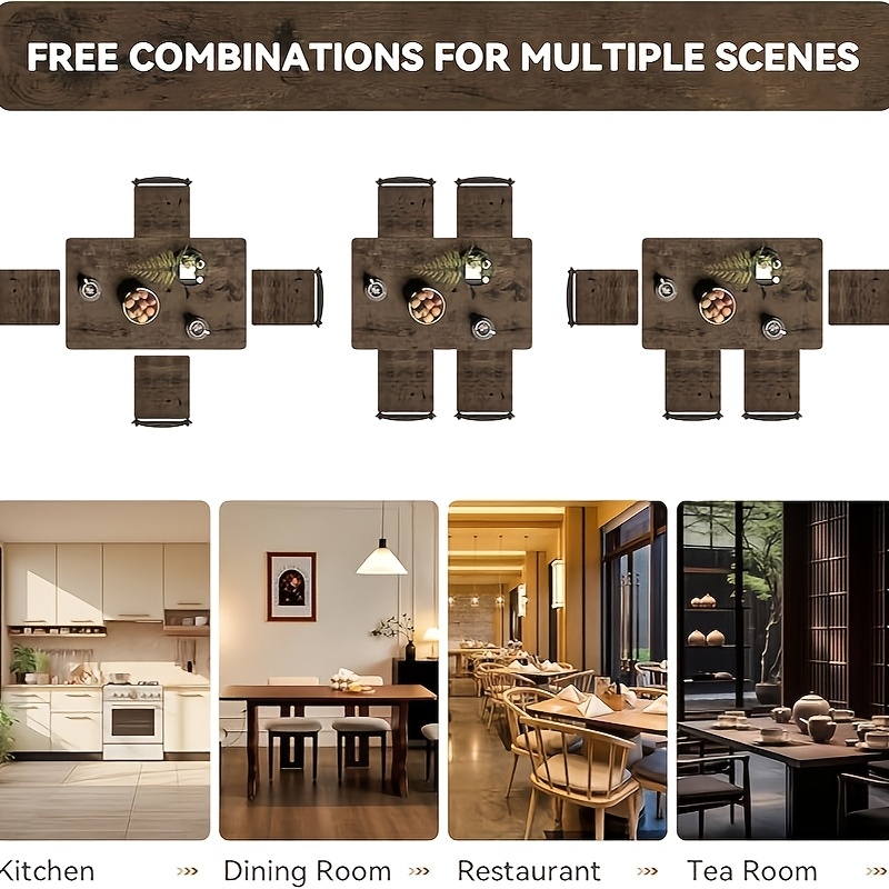 space saving dining set contemporary black metal table - Temu