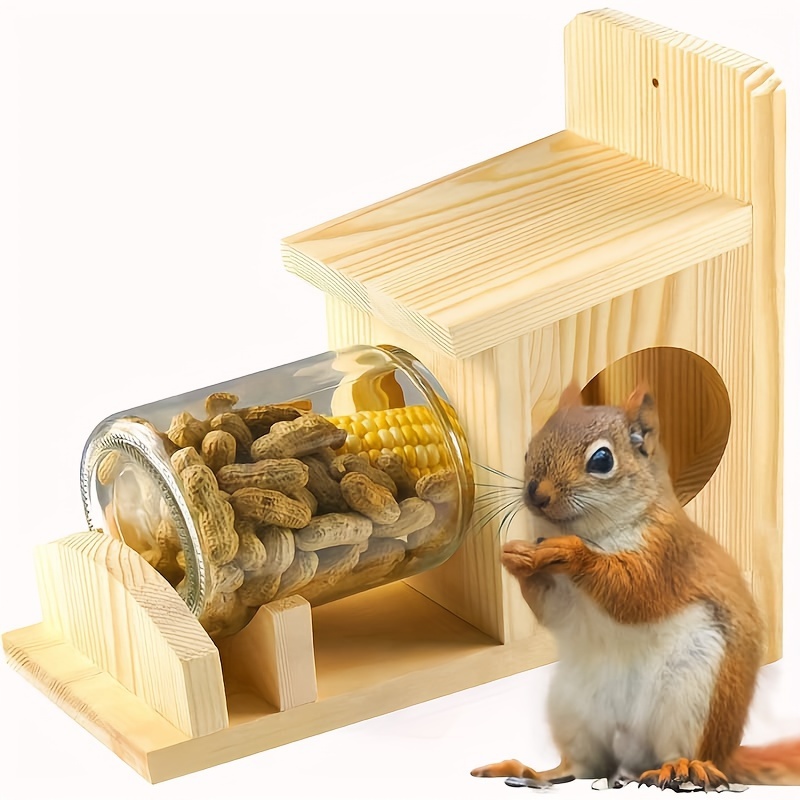 Backyard Squirrel Feeder Glass Jar Rustic Handmade Squirrel - Temu Canada