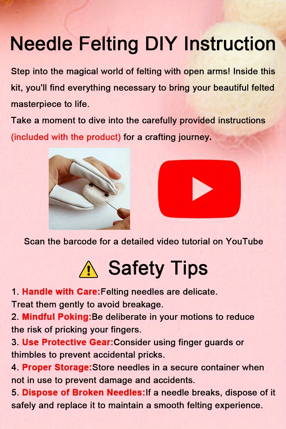 diy needle felting kit for beginners soft wool roving complete crafting ...