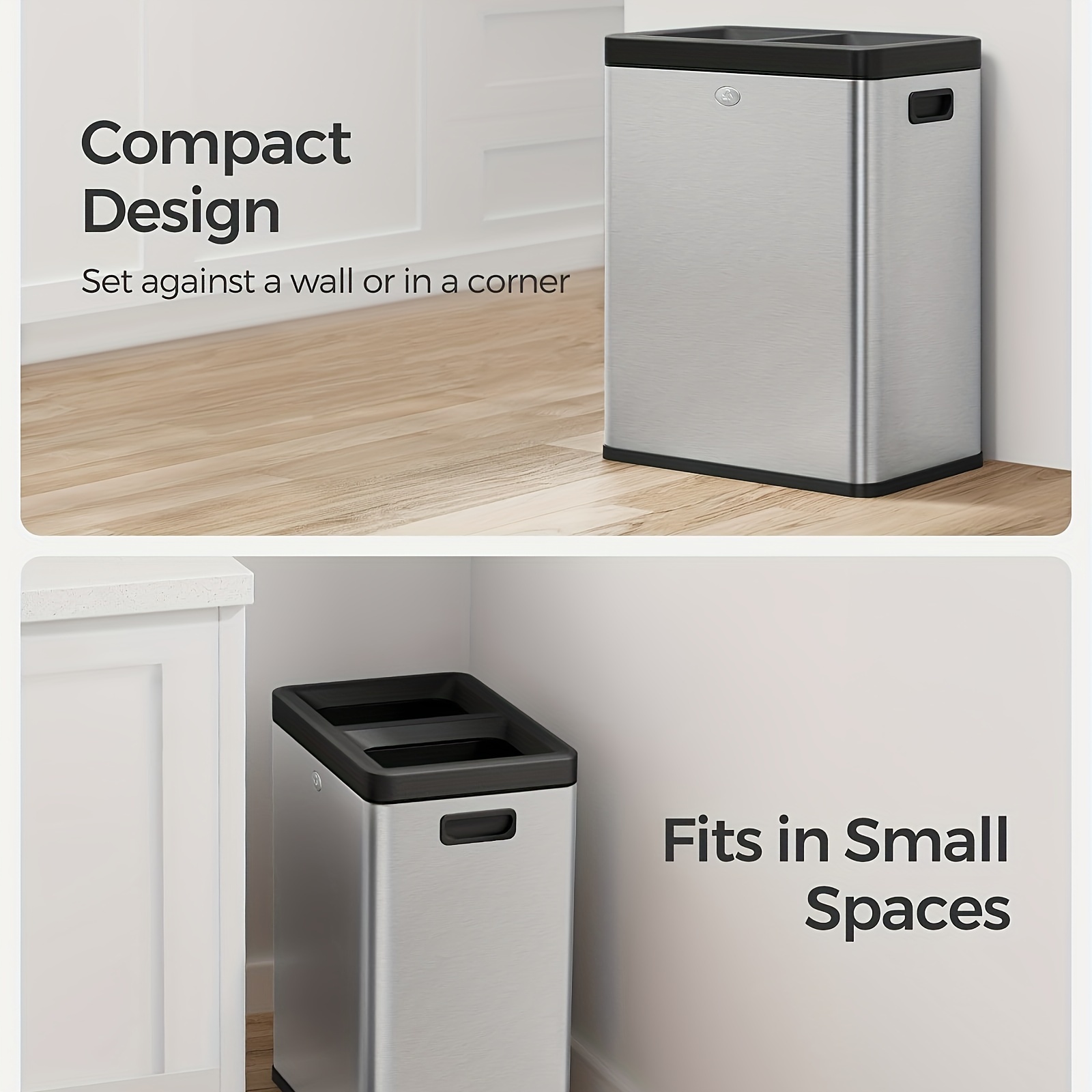 Dual Compartment Trash 2 X 6.6 Gallon Stainless Steel - Temu