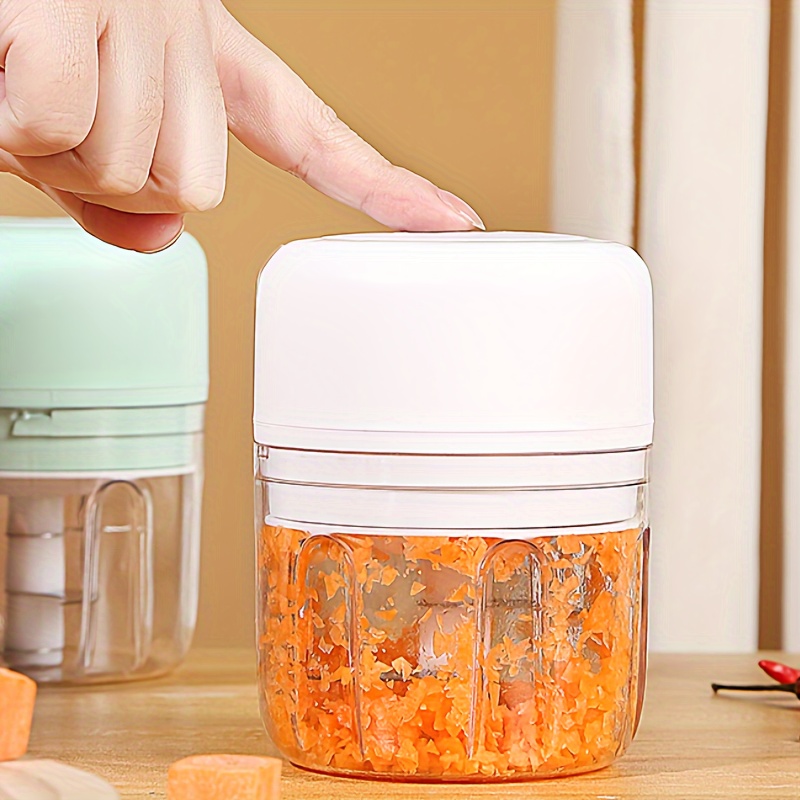 3.38oz/8.45oz Garlic Chopper, Rechargeable Vegetable Chopper Mixer ...