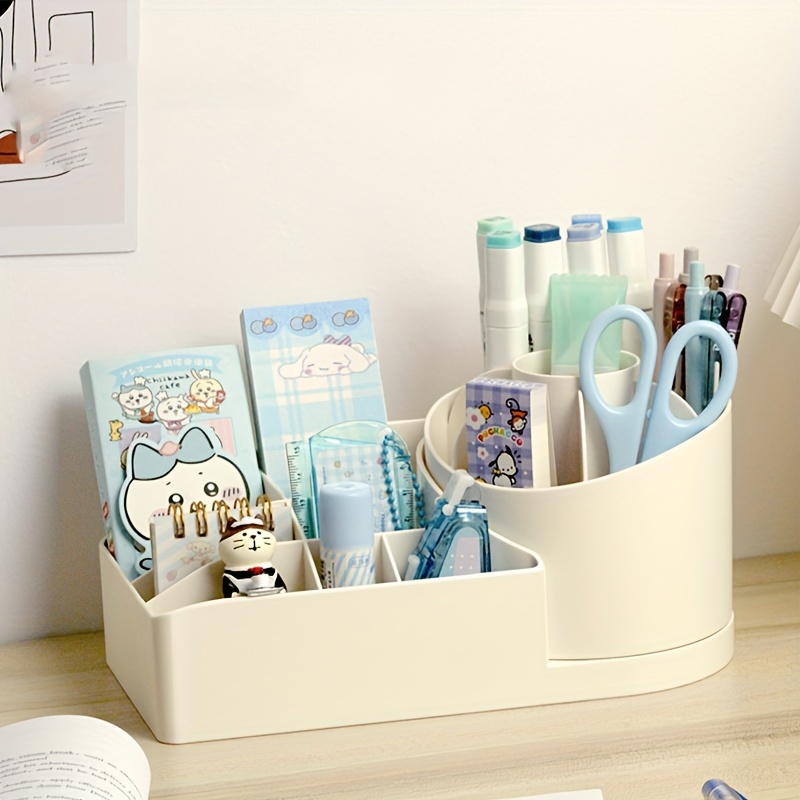 Pen Holder Desktop Cosmetics Storage Box Divided - Temu Ireland