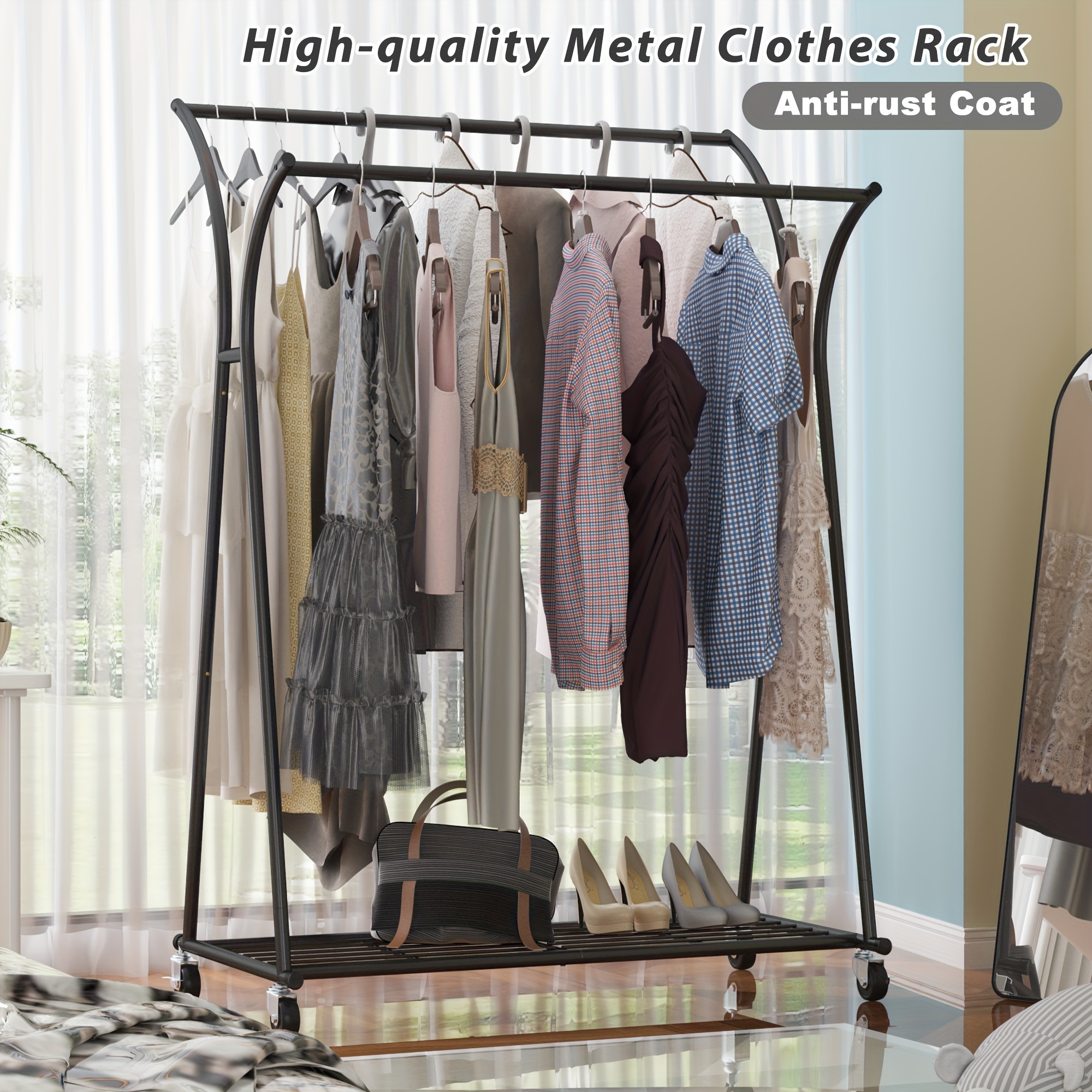 Clothing Rack Heavy Duty Clothes Racks For Hanging Clothes Portable ...