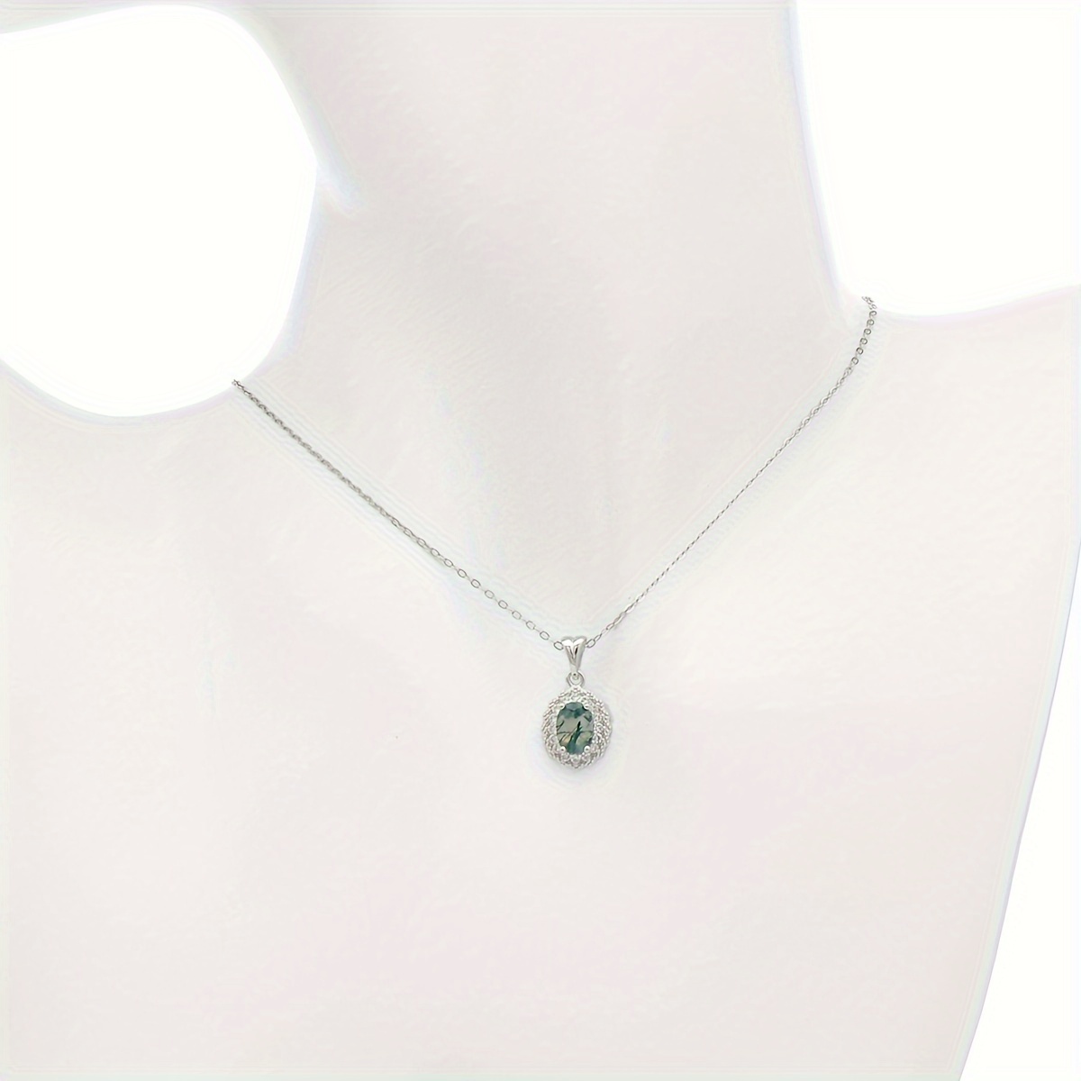 S925 Sterling Silver Natural Moss Agate Jewelry Set Infinity - Temu ...