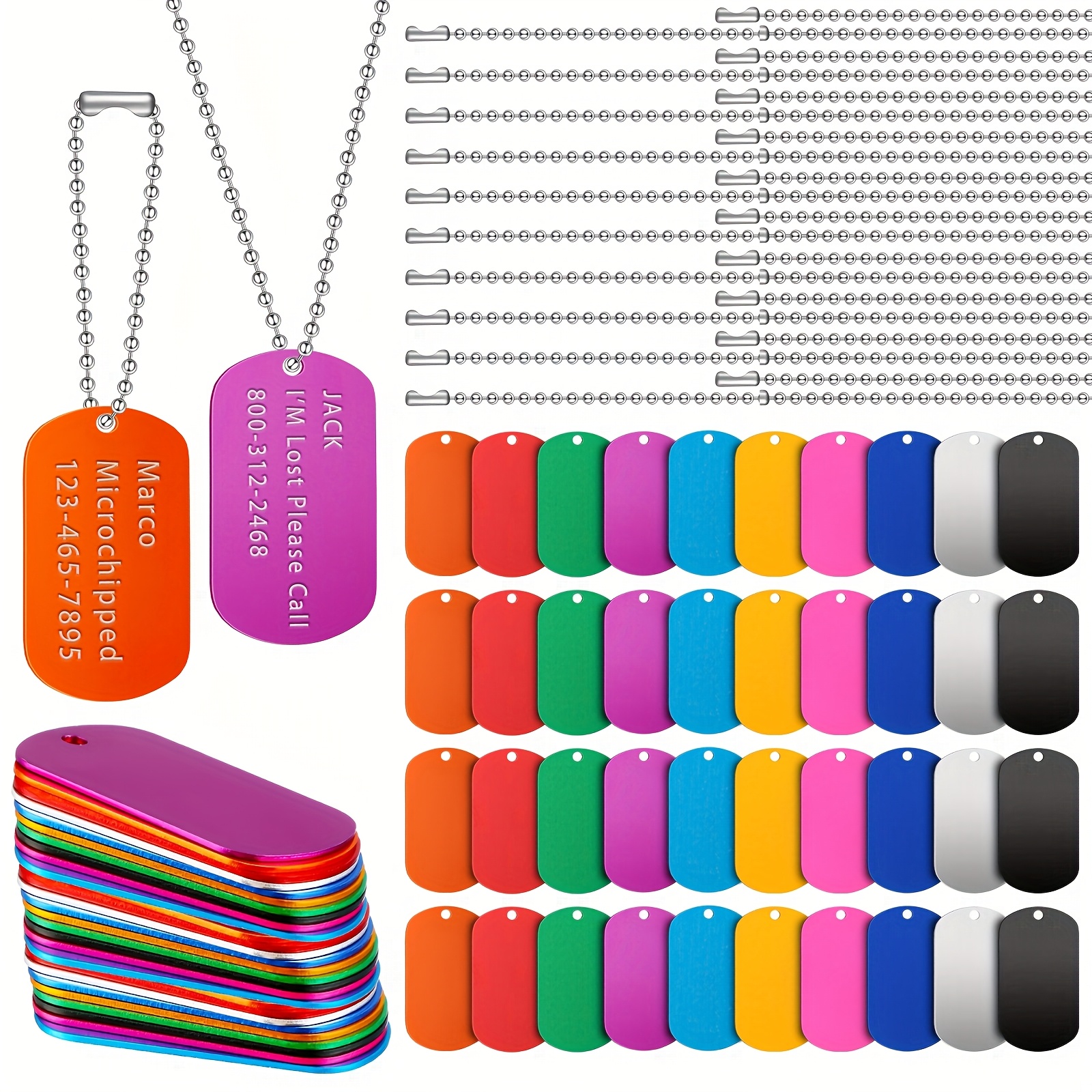 blank dog tags sold on Temu United States