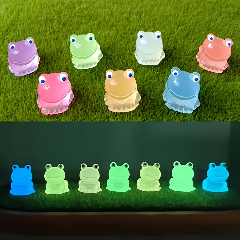 Mini Glow in dark Frog Set Assorted Colors Resin Crafts - Temu
