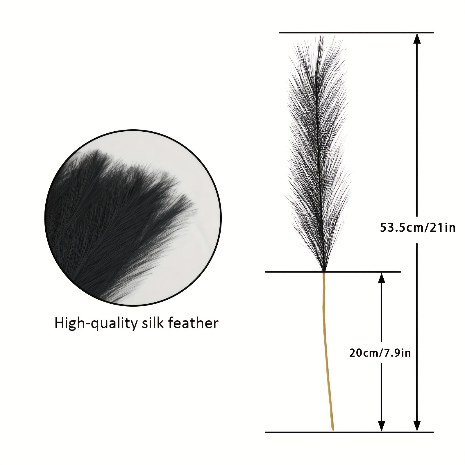 16 Pieces Of High Quality Artificial Black Pampas Grass For Home Decor ...
