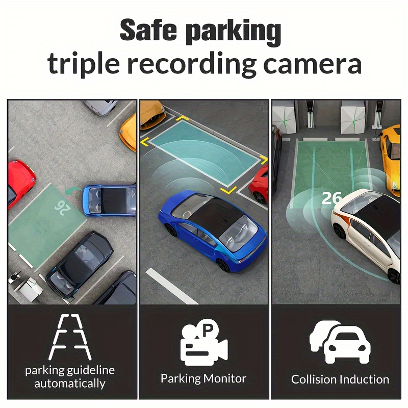 1080p Dual Dash Cam Cars Adhesive Mount Push Button Control - Temu ...