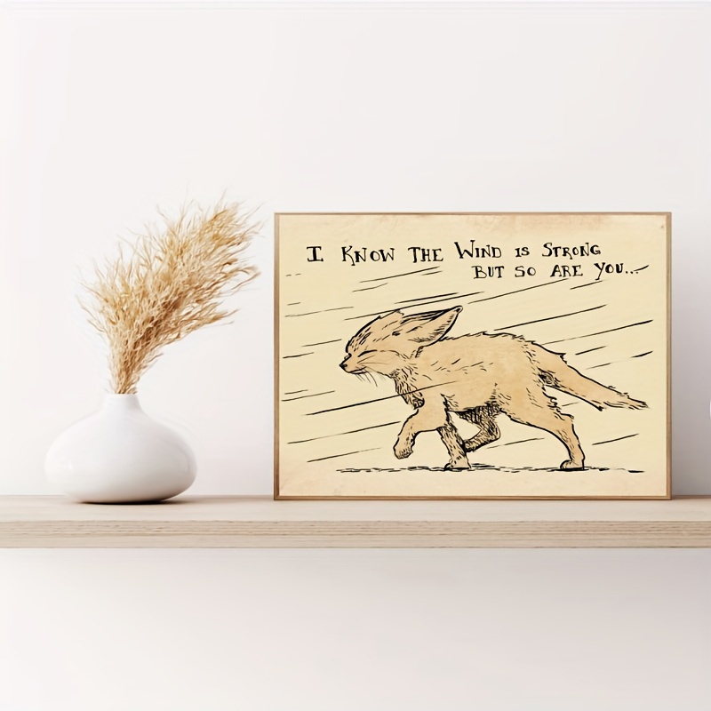 Inspirational Fox Canvas Wall Art, Frameless Motivational Poster ...