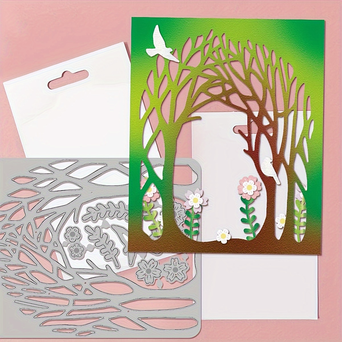 2024 Woods Background Frame Metal Cutting Die Diy - Temu New Zealand
